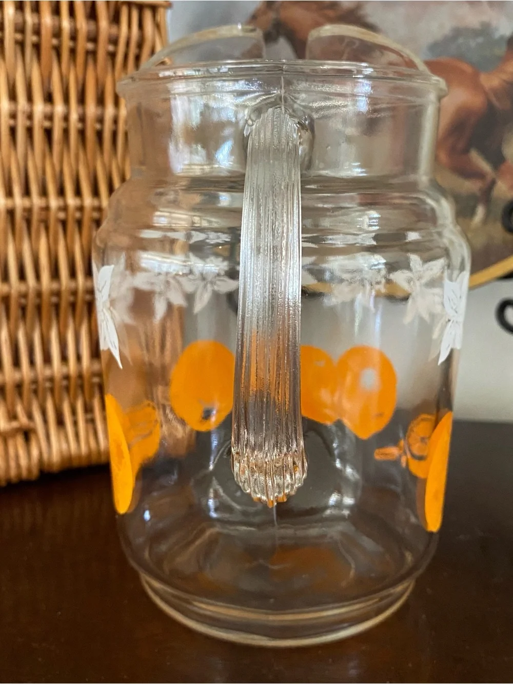 federal glass | Dining | Vintage Federal Glass Juice Pitcher Daffodils ...